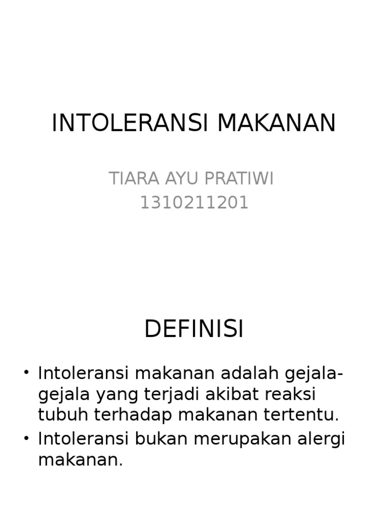 Intoleransi Makanan | PDF
