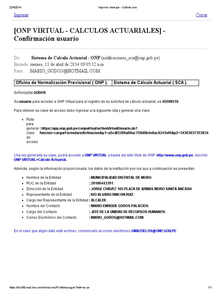 Onp Virtual - Calculos Actuariales PDF | PDF