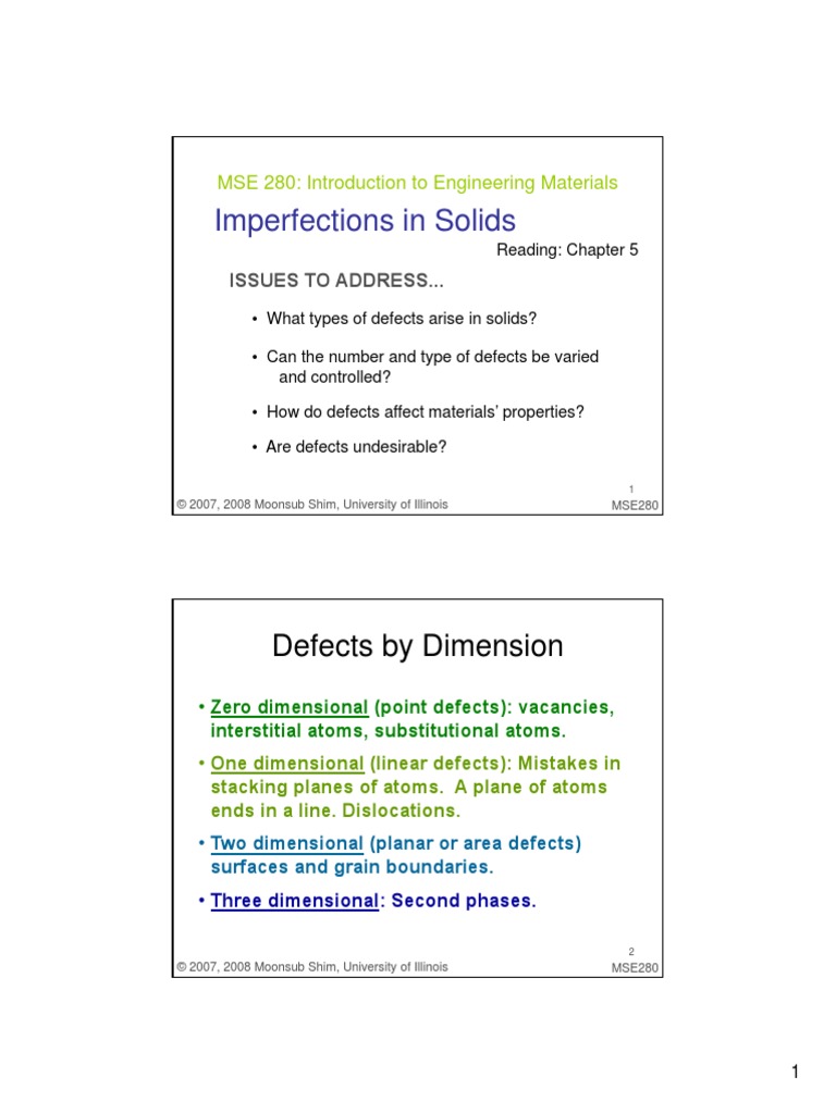 5.imperfections in Solids PDF | PDF | Dislocation | Crystallite
