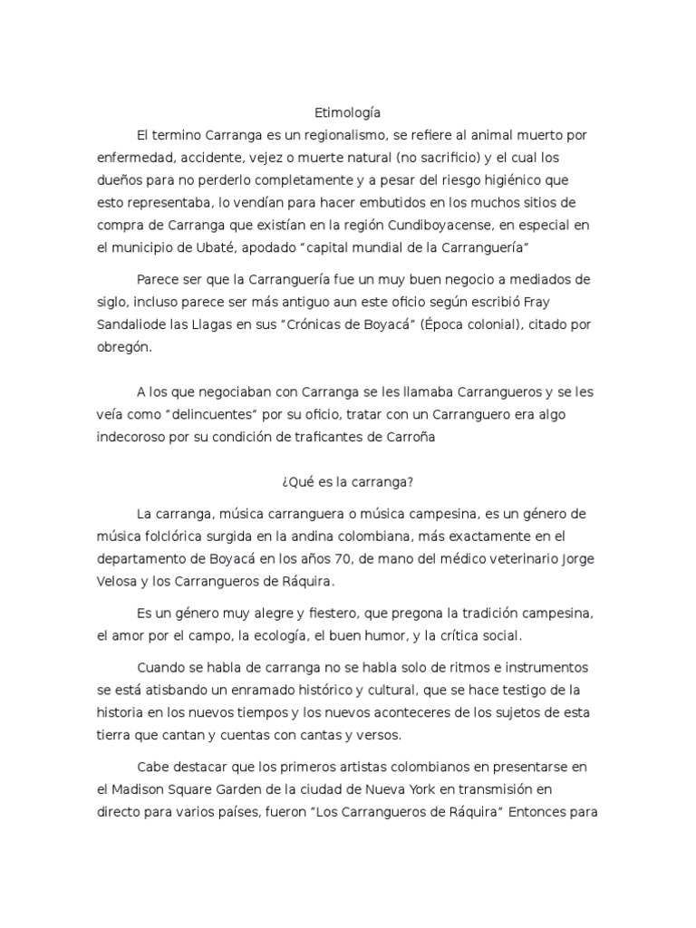 La Carranga | PDF | Ritmo | Musica Sudamericana