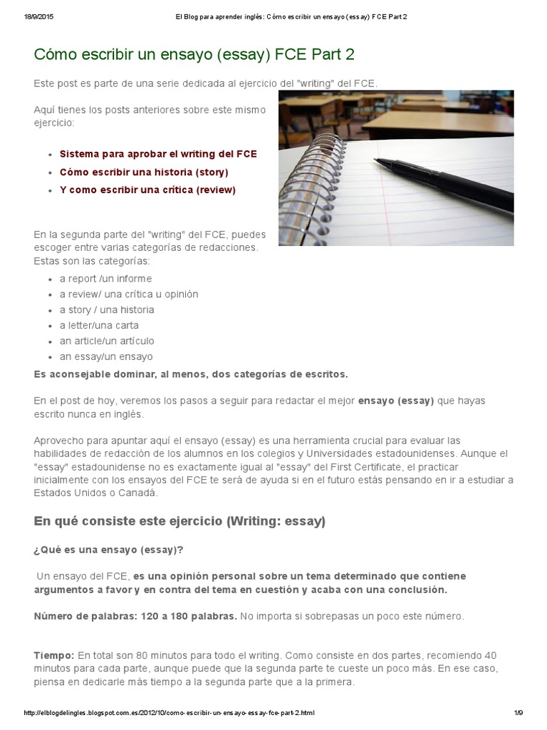 Cómo escribir un essay para B2 | PDF | Ensayos | Blog