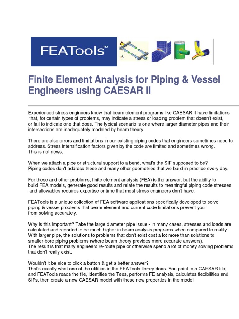 Finite Element Analysis For Piping | PDF | Finite Element Method ...