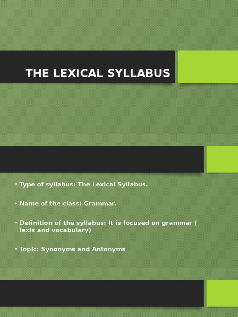The Lexical Syllabus | PDF | Language Arts & Discipline