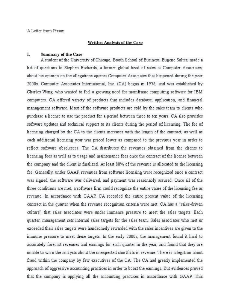 A Letter From Prison | Download Free PDF | Fraud | Sales