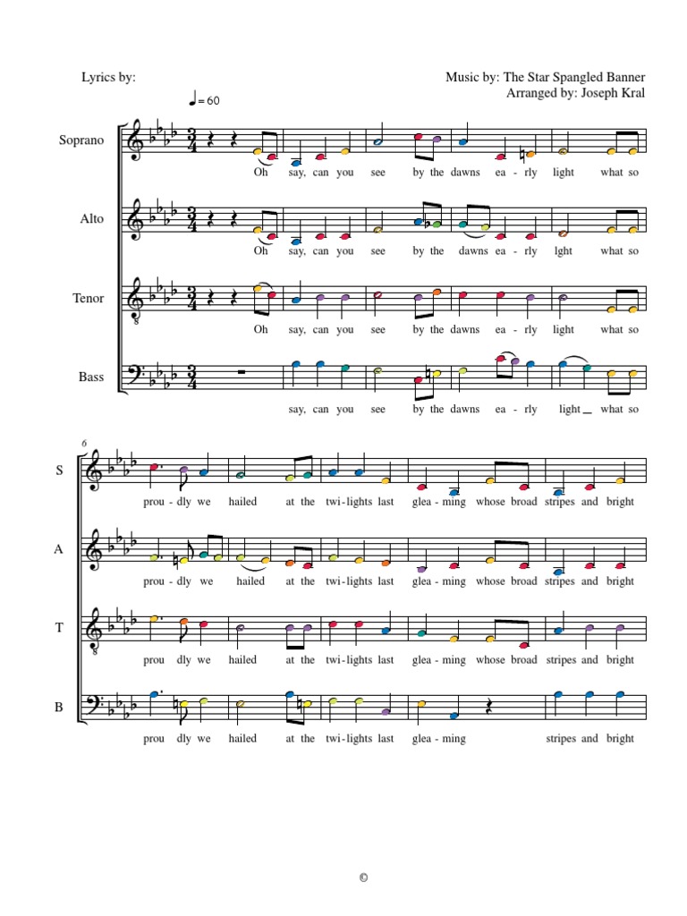 Star Spangled Banner Russell Arrangement | PDF | Music Theory | Vocal Music