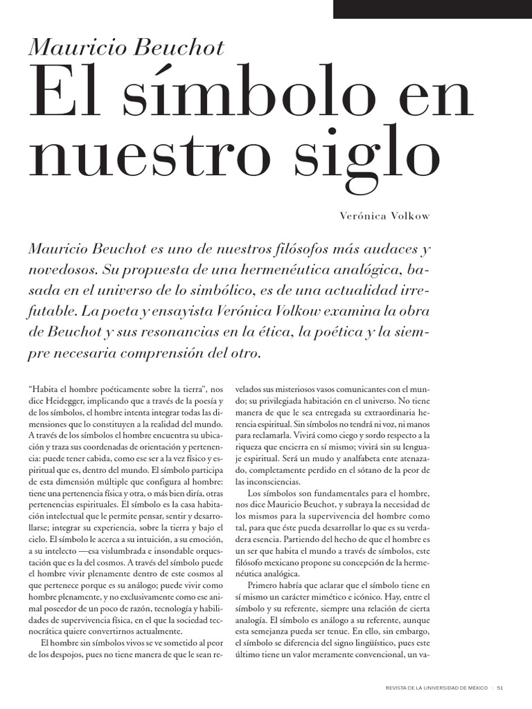 Verónica Volkow - Maurice Beuchot. El Símbolo en Nuestro Siglo | PDF ...
