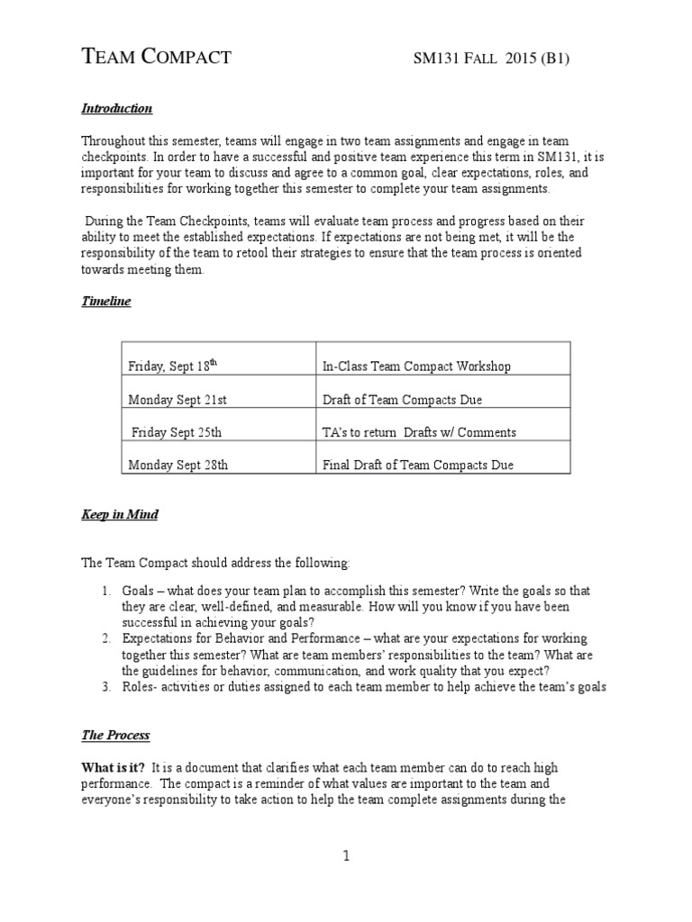 Team Compact | PDF | Goal | Value (Ethics)