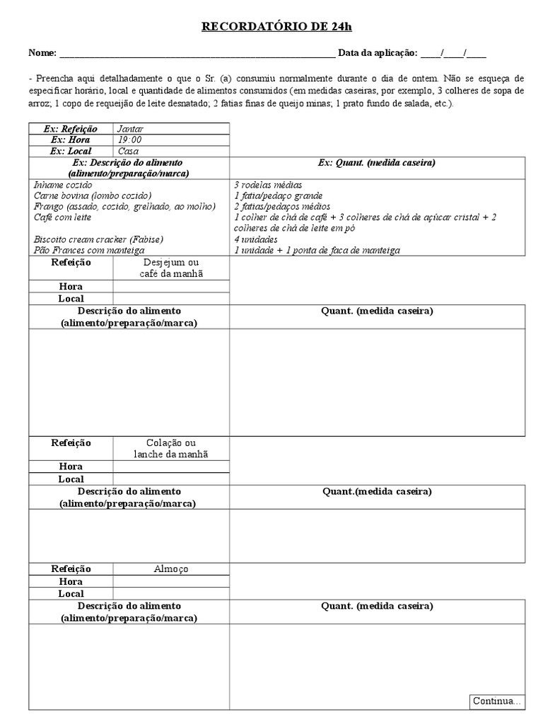 Recordatório 24h | PDF