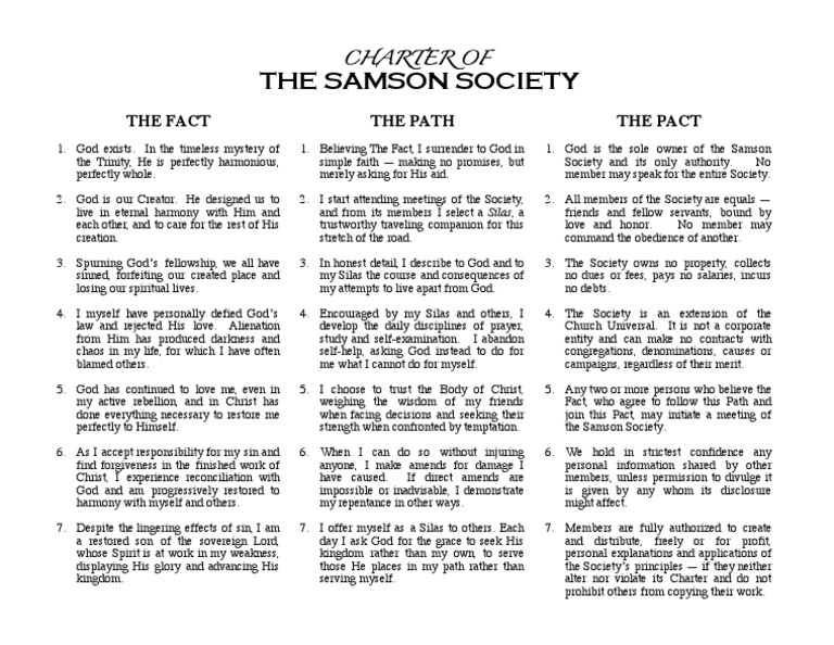 The Samson Society | PDF | Grace In Christianity | God