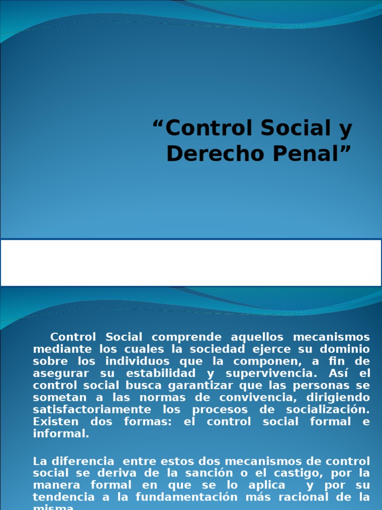 Control Social y Derecho Penal | PDF | Castigos | Derecho penal
