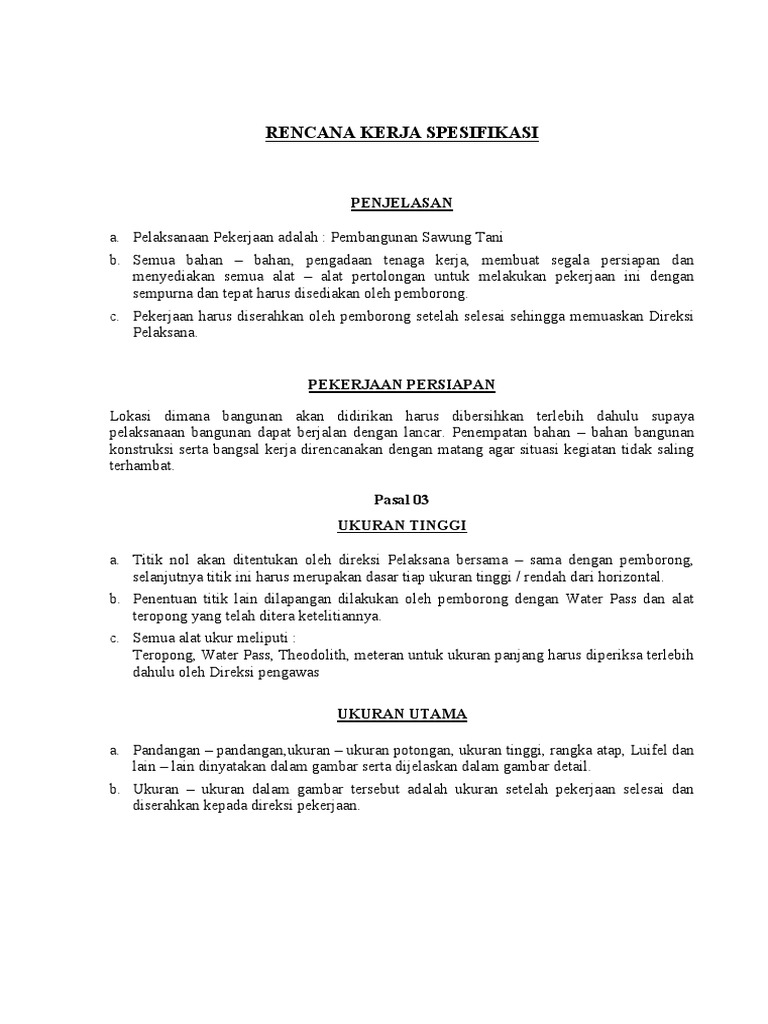 RKS Dan Gambar 32 PDF | PDF | Teknologi & Rekayasa