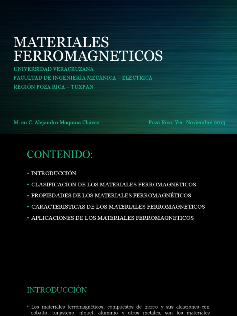 Materiales Ferromagneticos | PDF | Campo magnético | Magnetismo