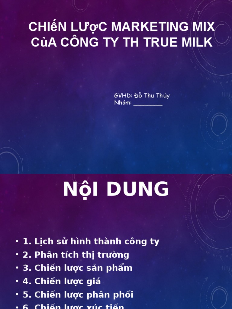 Slide Mẫu - TH True Milk | PDF