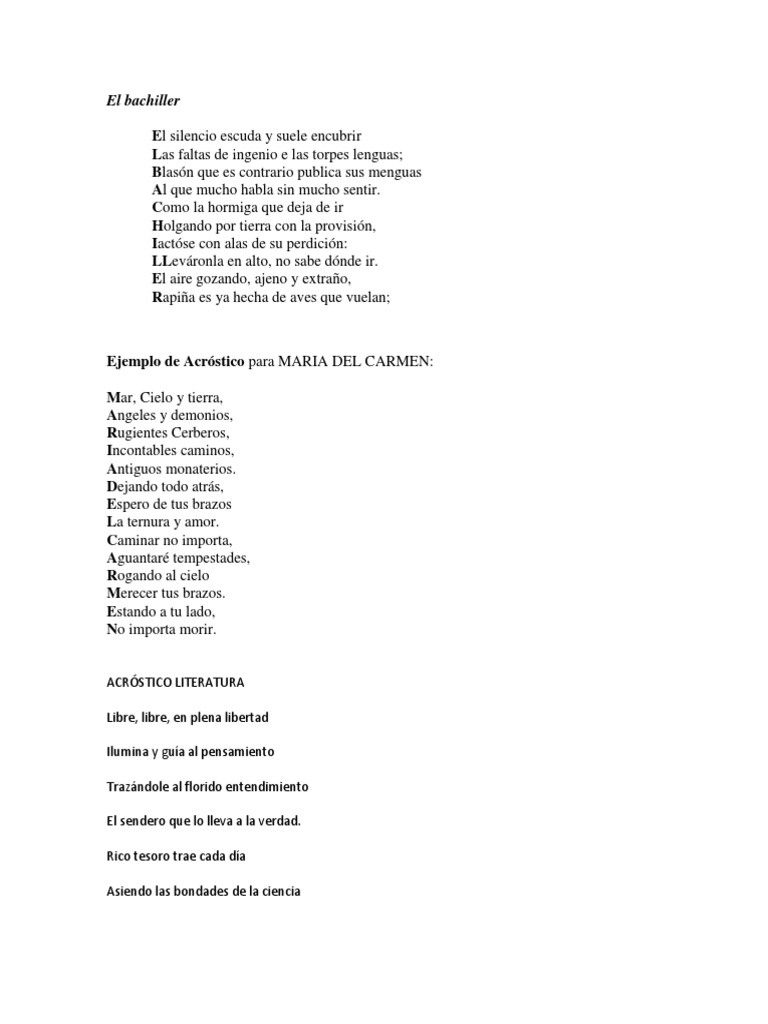 Acrósticos y poesía creativa | PDF