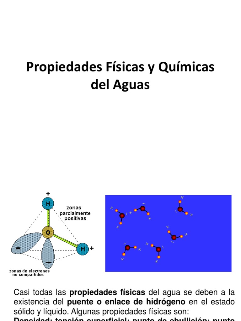Clase 2 - Propiedades Fisicas y Químicas Del Agua PDF | PDF | Propiedades del agua | Mecánica de ...
