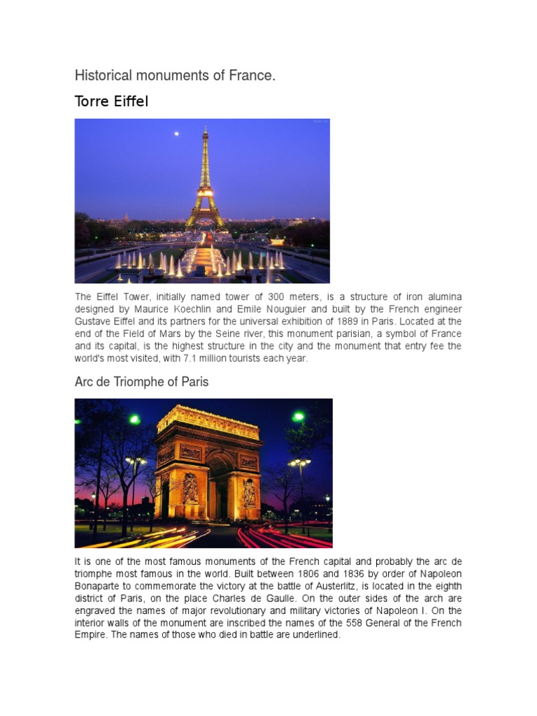 Famous Historical Monuments of France | PDF | France | Paris