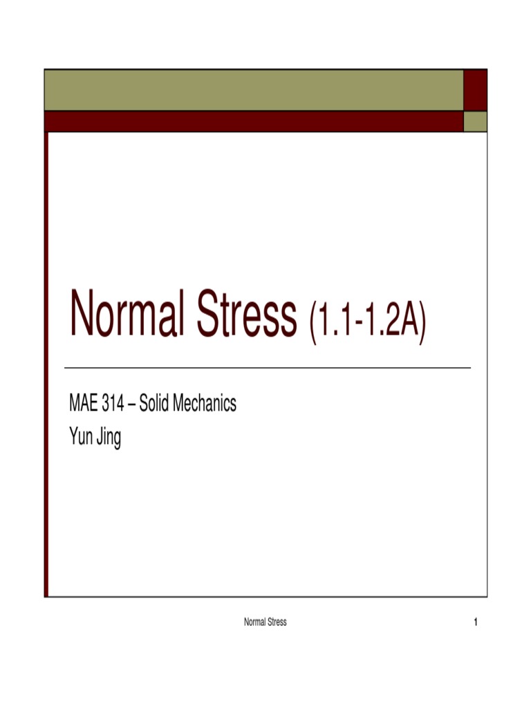 Normal Stress Analysis of a Structural System Subjected to a Point Load ...