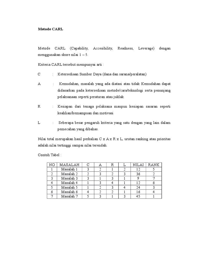 Metode CARL | PDF