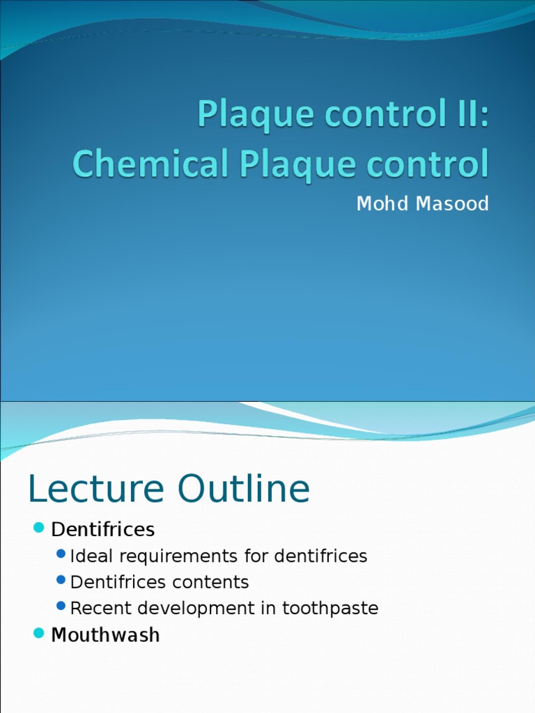 Chemical Plaque Control | PDF | Human Tooth | Sodium