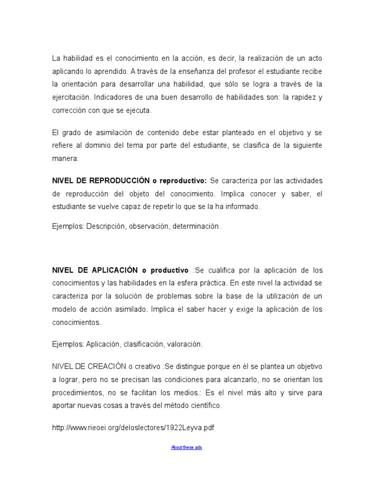 Niveles de Asimilacion | PDF | Función (Matemáticas) | Conocimiento