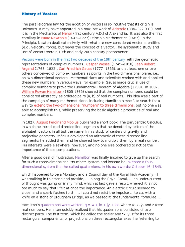 History of Vectors | PDF | Euclidean Vector | James Clerk Maxwell