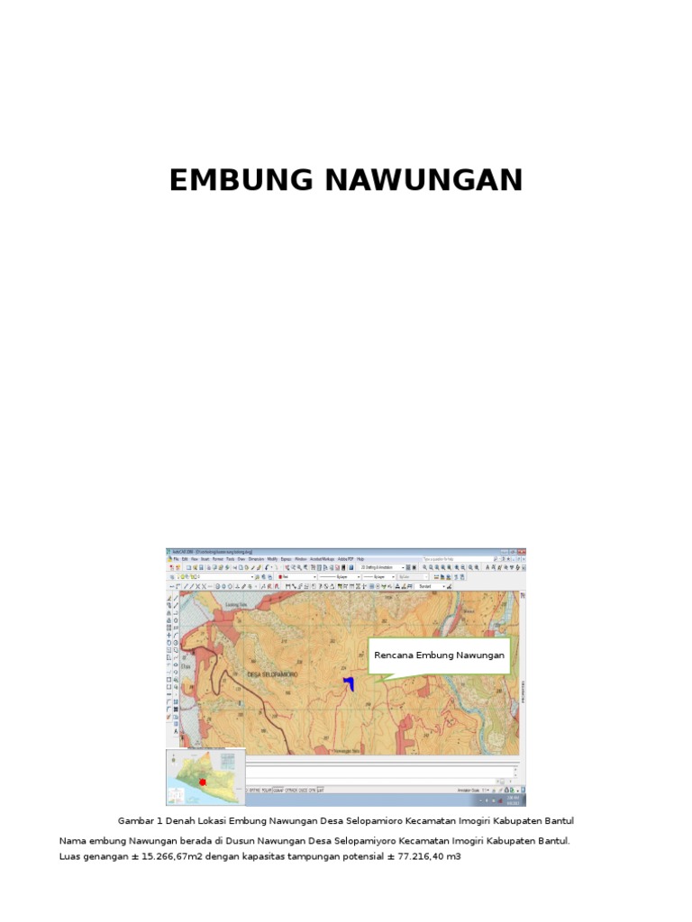 Denah Lokasi Embung Nawungan Desa Selopamioro Kecamatan Imogiri ...