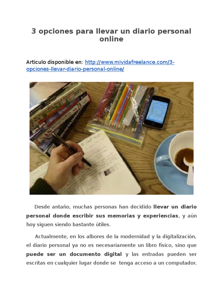 3 opciones para llevar un diario personal online | Publicación ...