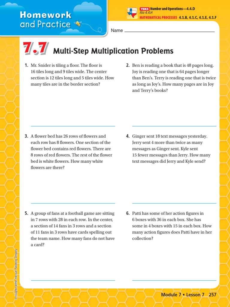 7 7 multi step multiplication problems | Fruit | Plants