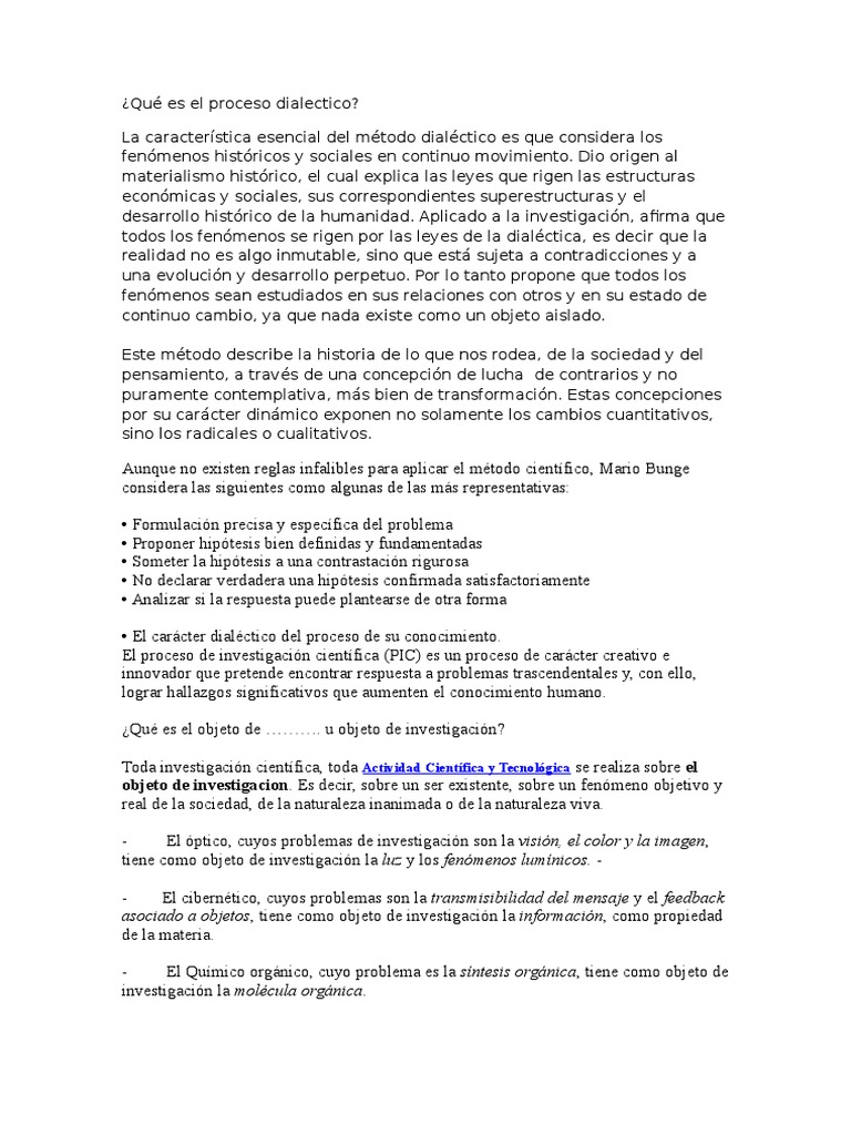 Qué Es El Proceso Dialectico | Dialéctico | Método científico