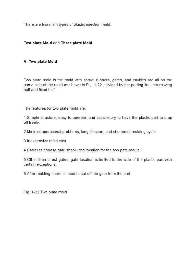 Overview of Two and Three Plate Molds | PDF