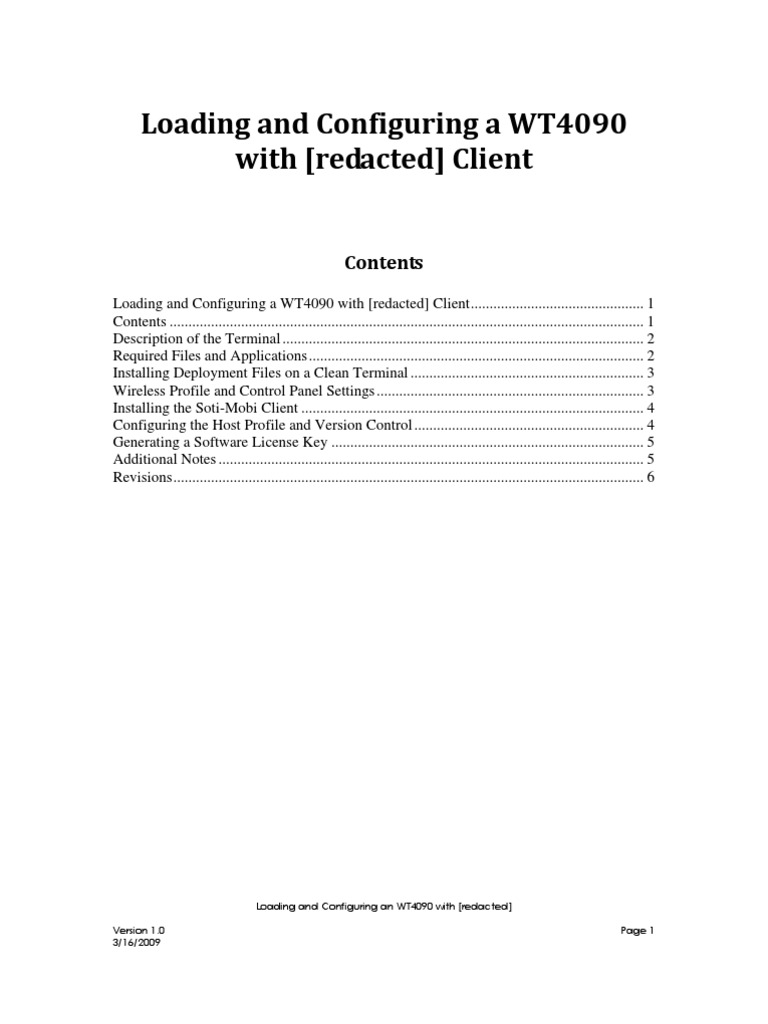 WT4090 Software Install Guide | PDF | Computer Terminal | Booting