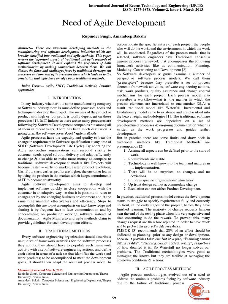 Need of Agile Development | PDF | Software Development Process | Agile Software Development