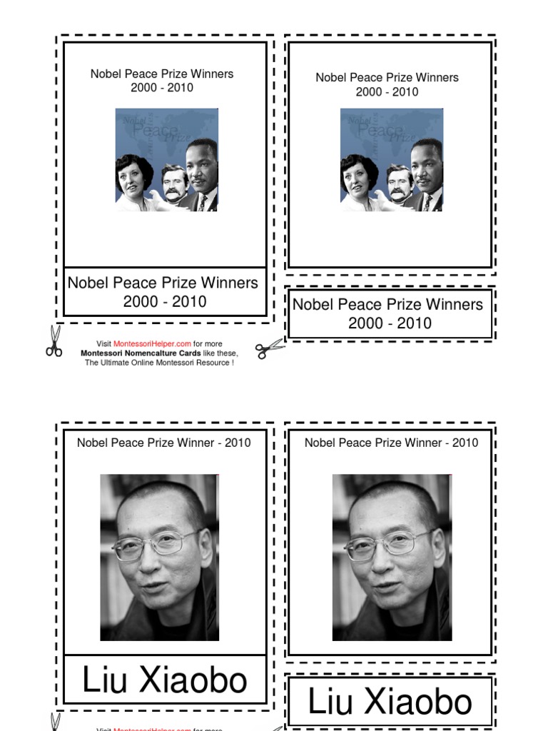 Montessori Nobel Peace Prize Materials Age 6 To 9 | PDF | International ...