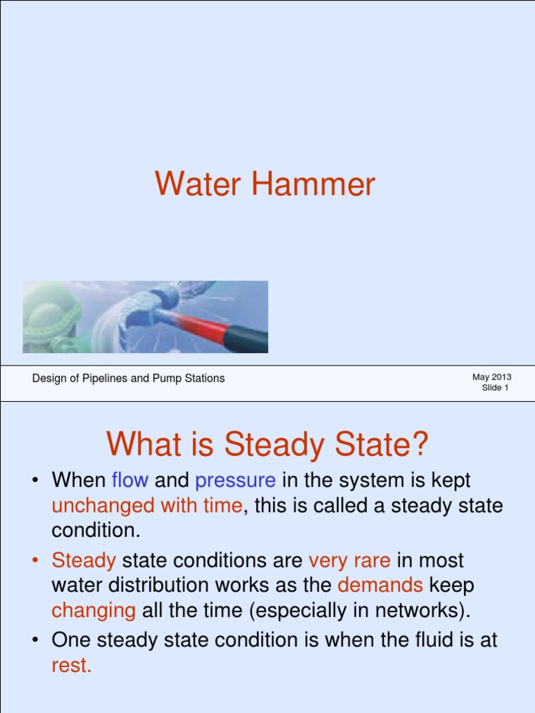 Water Hammer in Pipeline Design | PDF | Fluid Dynamics | Pump
