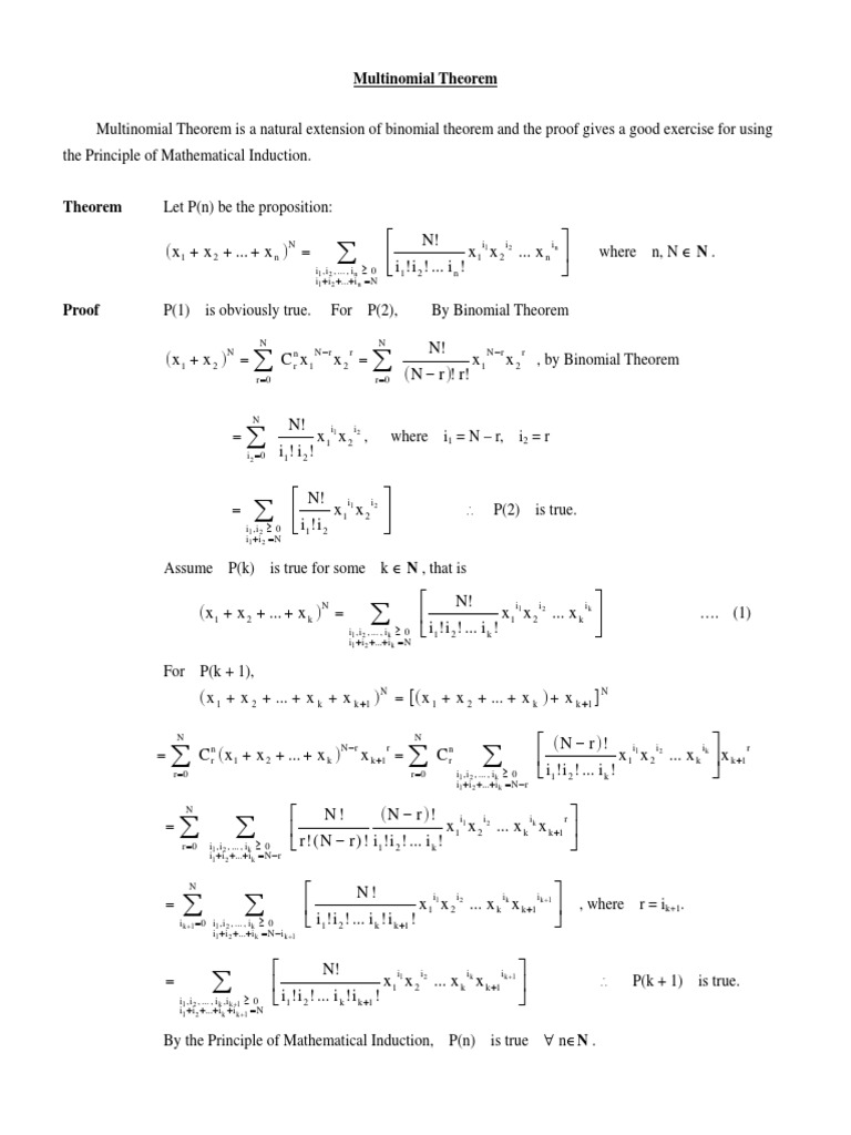 Multinomial Theorem | PDF
