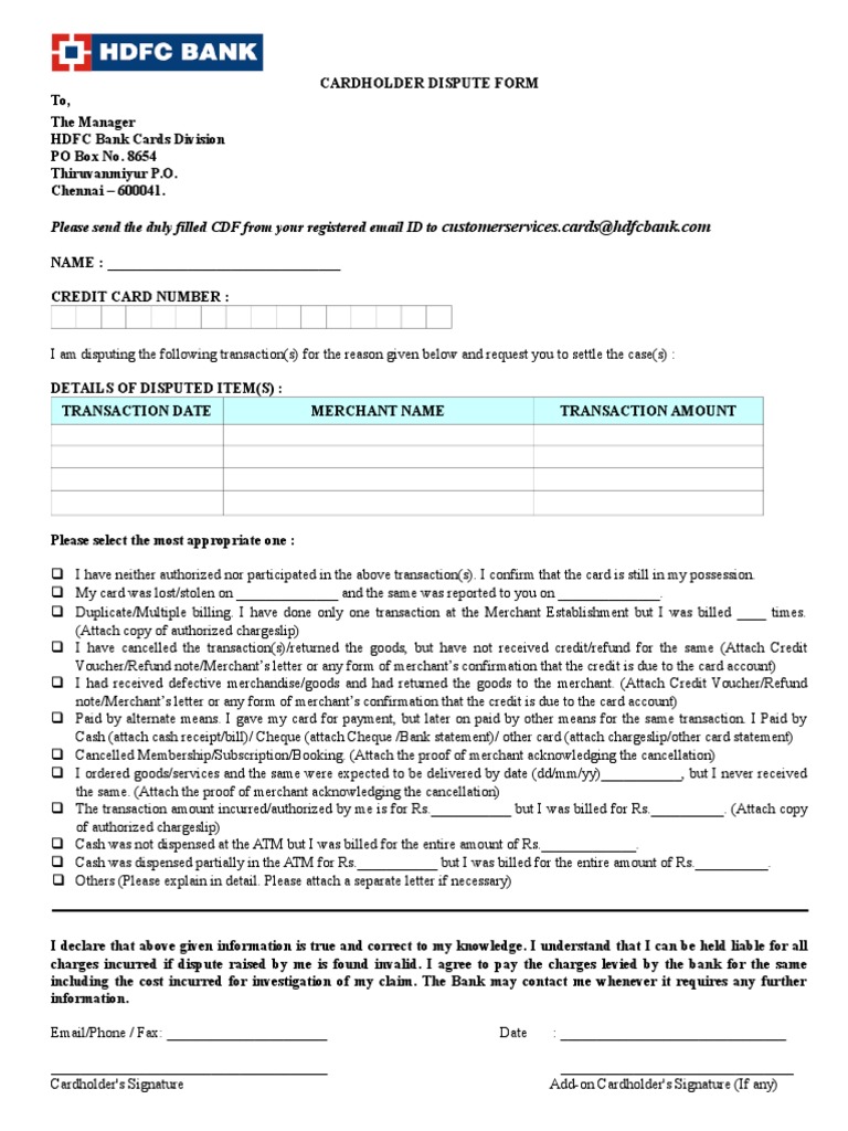 Transaction Dispute Form | PDF | Financial Transaction | Cheque