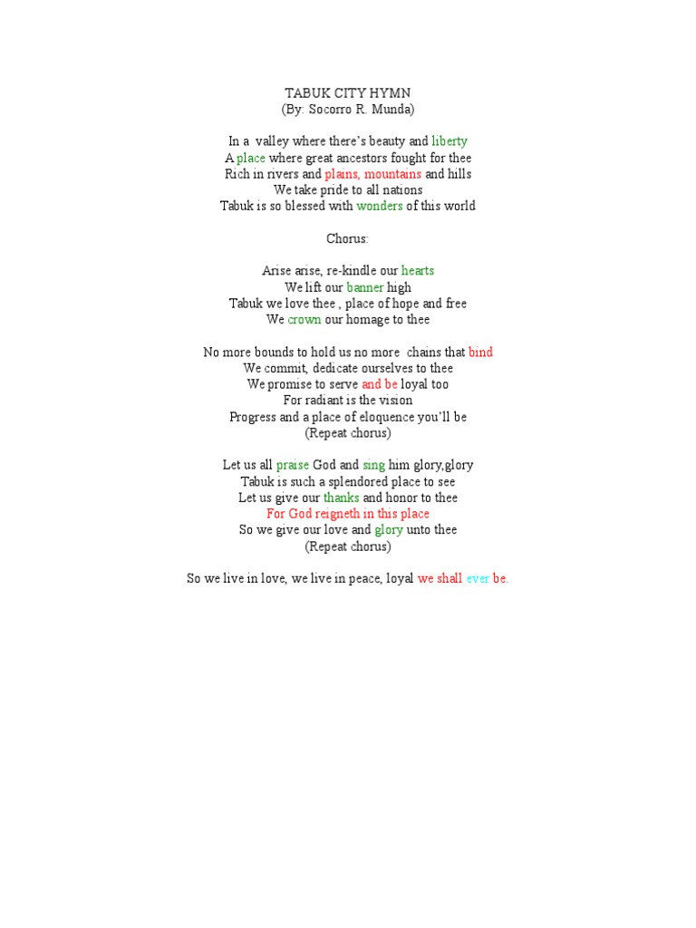 Tabuk Hymn | PDF
