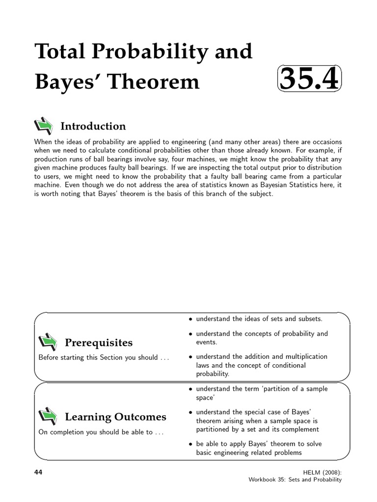 35 4 Total Prob Bayes THM | PDF | Probability | Probability And Statistics