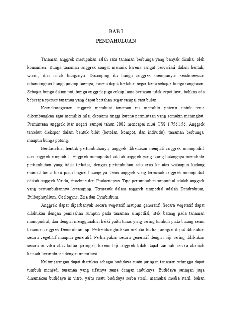 Prosedur Aklimatisasi Anggrek Kultur Jaringan | PDF | Griya & Taman