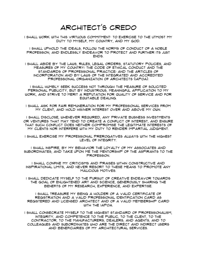 Architects Credo | PDF