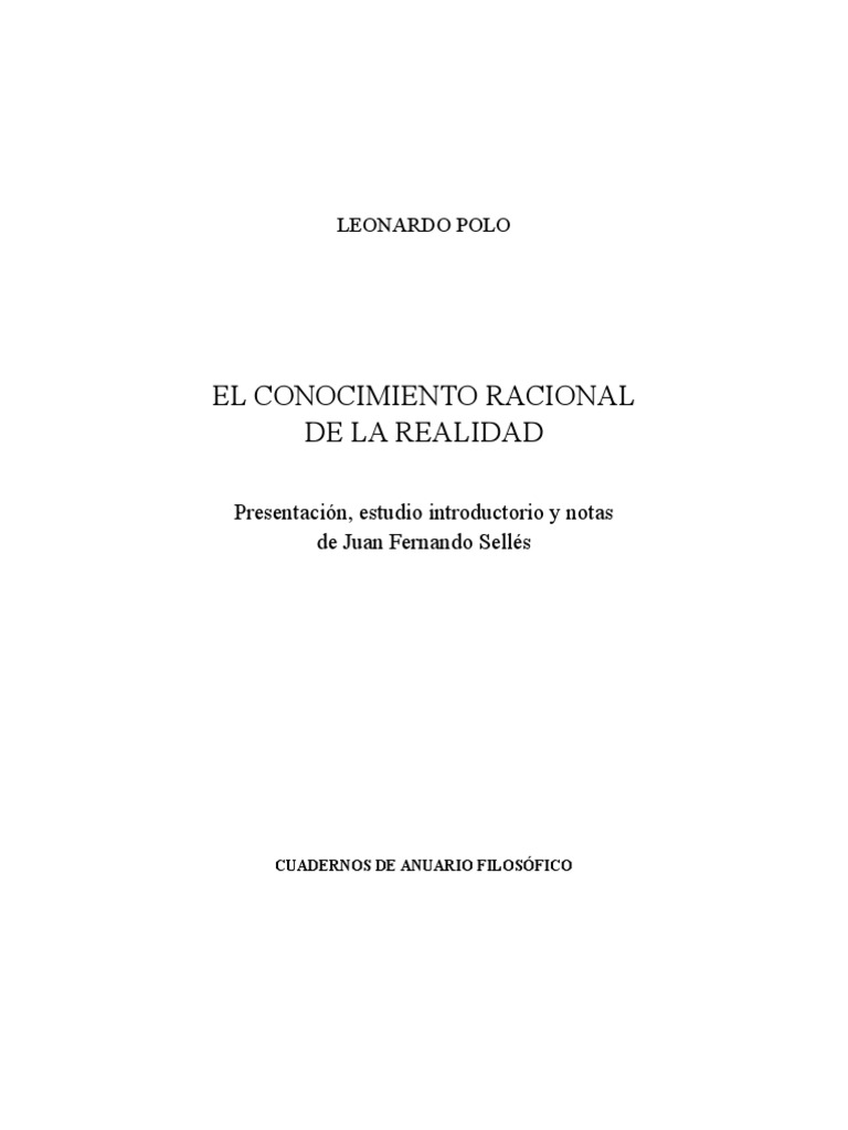 El Conocimiento Racional de La Realidad | PDF
