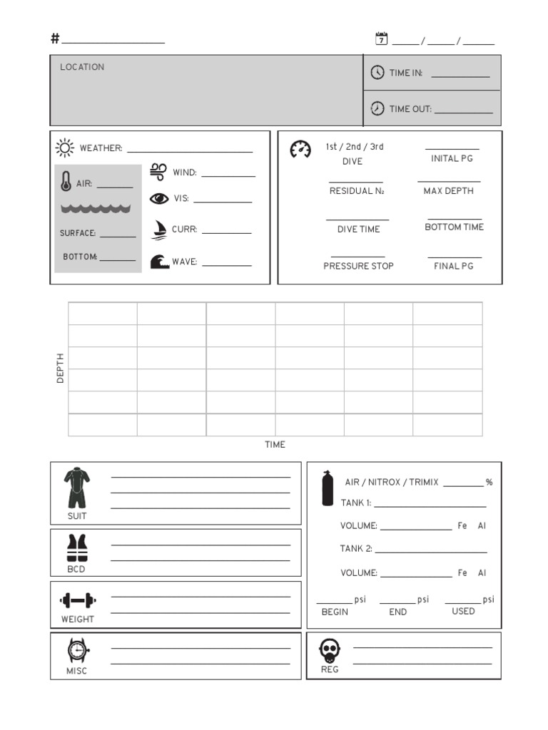 Dive Log Template for Scuba Diving | PDF | Computers | Technology ...