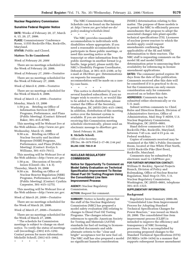 Federal Register / Vol. 71, No. 35 / Wednesday, February 22, 2006 ...