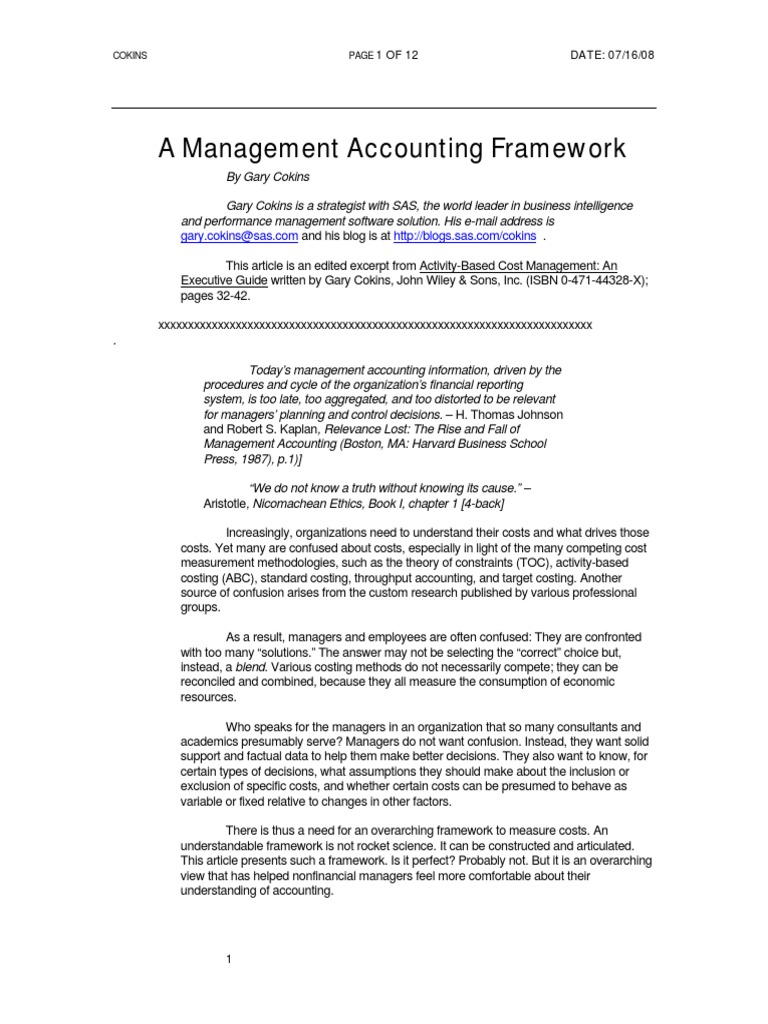 2015-07-2320151626cokins JCAF Accounting Taxonomy | PDF | Management ...