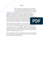 Types and Branches of Algebra | PDF | Equations | Variable (Mathematics)