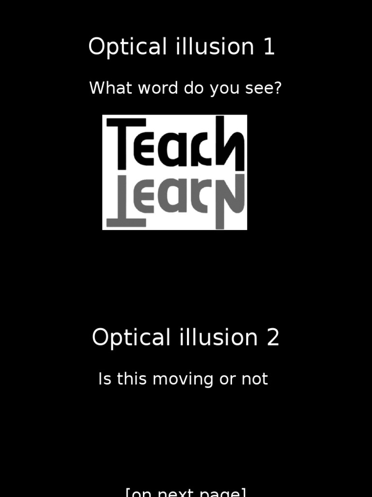 Optical Illusion 1: What Word Do You See? | PDF | Language Arts ...