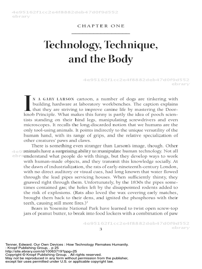 Edward Tenner - Chapter 1 of Our Own Devices-How Technology Remakes ...