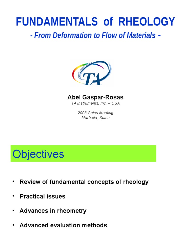 Fundamentals of Rheology | PDF | Rheology | Viscoelasticity