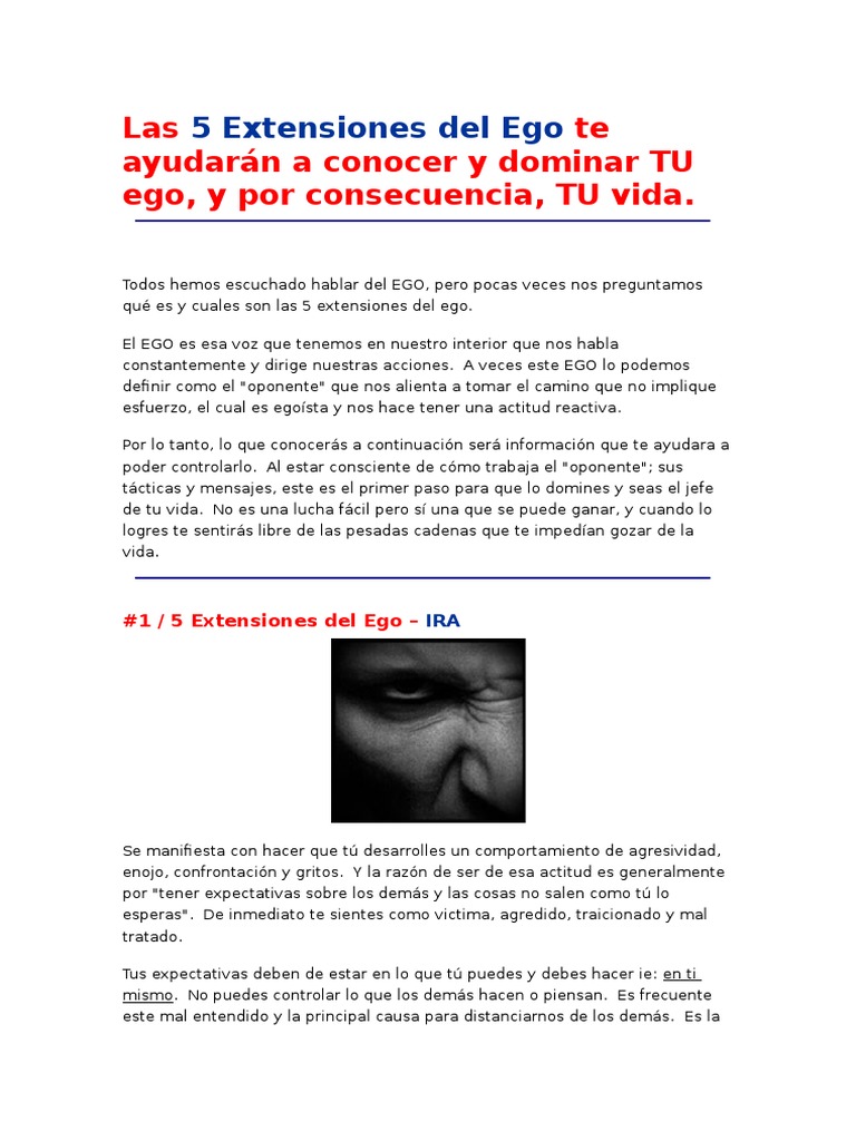 Las Partes Del Ego. | PDF | Felicidad | Conceptos psicologicos