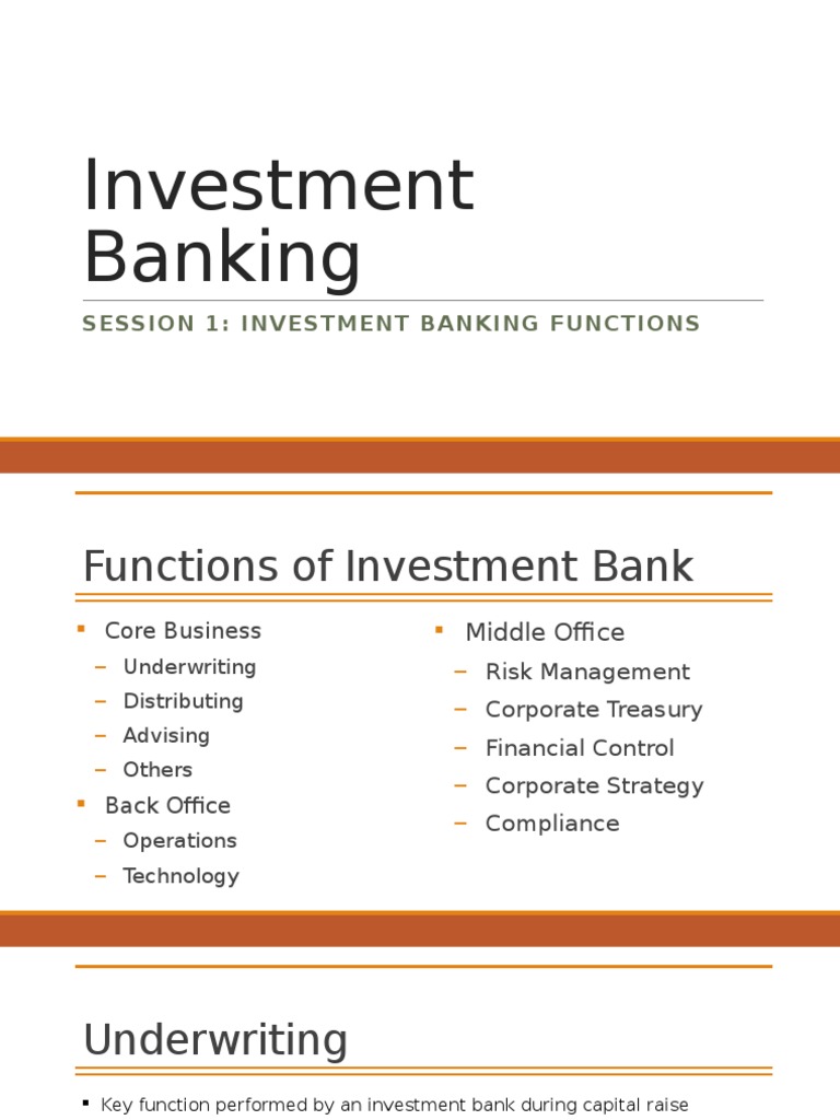 Investment Banking Overview | PDF | Investment Banking | Banks